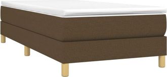 vidaXL Cadre de lit &agrave; ressorts marron fonc&eacute; 90x200 cm tissu vidaXL