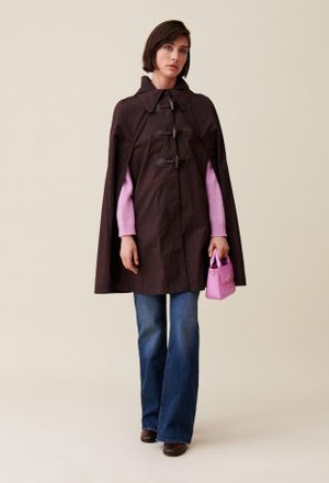 Claudie Pierlot Cape &agrave; capuche amovible prune