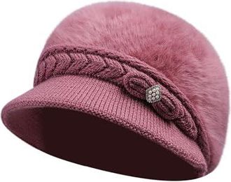 Generic Chapeau cloche dhiver vintage en tricot pour femme, chapeau de t&ecirc;te de mort, chapeau orn&eacute; dun noeud &eacute;l&eacute;gant, casquette formelle d&eacute;glise, b&eacute;ret en pola