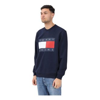 Tommy Jeans Homme, Sweatshirts et sweats &agrave; capuche, Bleu, Taille: S Switshirt