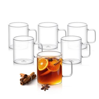 Wilmax England Wilmax | Teegl&auml;ser & Kaffeegl&auml;ser mit Henkel | 6er-Set | 500 ml | Gl&auml;ser f&uuml;r Hei&szlig;- und Kaltgetr&auml;nke | Kaffeebecher | Gl&uuml;hweingl&auml;ser | Saftgl&auml;ser | Was