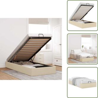 vidaXL vidaXL Ottoman-Bett ohne Matratze Creme 100x200 cm Stoff