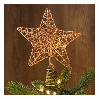 Com-Four Deko Stern Weihnachten - Weihnachtsdekoration Stern aus Metall - Aufsteller Weihnachtsstern mit Glitzer