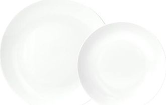 Tognana Metropolis, 6 flache Teller + 6 tiefe Teller, Porzellan, Weiß