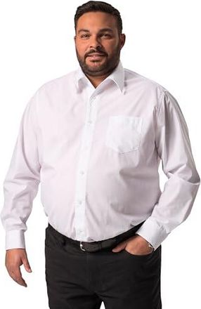 Men Plus Businesshemd, Vario Kragen, CF, Easy Care, 1/1 T-Shirts, Blanc Neige, 4XL Hommes