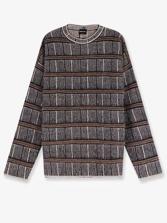 Giorgio Armani Over striped virgin wool and silk sweater - GIORGIO ARMANI - gender_Man