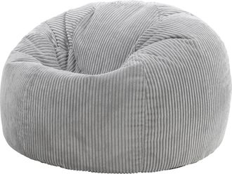 Icon Brand Kingston Sitzsack Cord, Grau, Sitzsack Erwachsene mit F&uuml;llung, Bean Bag, Cord Sessel, Lounge Sessel, Lounge Stuhl, Schlafzimmer, Wohnzimmer, Wohnzimme