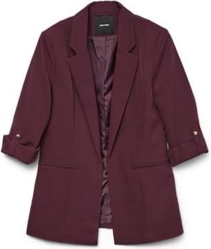Vero Moda Vmgloria Blazer Slim 3/4 Noos, Vin, 38 Femmes