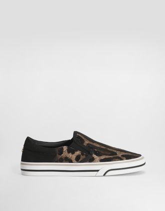Dolce & Gabbana Dg Sailing Sneakers In Printed Canvas - Frau Sneakers Animalprint 39.5