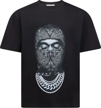 Ih Nom Uh Nit IH NOM UH Nit, Homme, Tops, Noir, Taille: 3XL T-Shirt avec Graphique de Masque Paisley