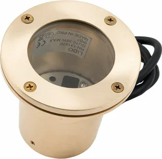 Licht-Erlebnisse Einbauleuchte Hof Haus IP54 GU10 Glas Messing Modern Einbaustrahler