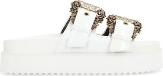 Versace Jeans Couture Mules en caoutchouc avec boucles et plateforme - Femme - Chaussures - Blanc - Taille: 39 EU