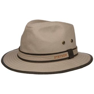 Stetson AVA Cotton UV-Schutz Stoffhut - Sonnenhut Herren/Damen - Hut aus Baumwolle - Traveller Fr&uuml;hjahr/Sommer - Sommerhut beige XXL (62-63 cm)