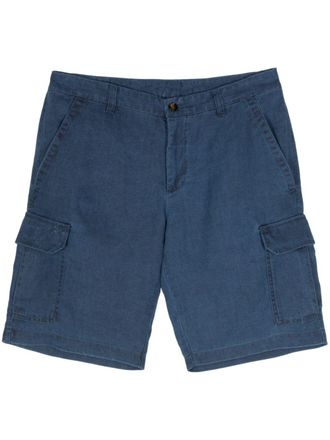 Moorer short Aron en lin - Bleu