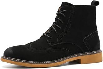 Generic Bottes habill&eacute;es pour Hommes en Daim &agrave; Lacets Type Brogue | Bottines r&eacute;tro mi-Hautes Chelsea | Chaussures Oxford Classiques &agrave; Bout Aile pour Le Travai