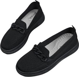 Alexis Leroy Chaussures de Marche Femme Maille Respirantes Travail Mocassins Chaussures Noir 39 EU