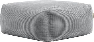 Icon Brand Zen Sitzsack Hocker, Modular Sofa für Erwachsene, Grau, Flauschiger Cordstoff, Ecksofa, Bequemer Bean Bag Sofa mit Schaumstoff Füllung, Relaxsessel, L
