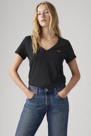 Levi's Perfect Slub V Neck Tee - Femme - Noir / Anthracite Night Slub - XS