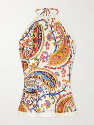 Etro Top Aus Seiden-twill Mit Paisley-print - Mehrfarbig
