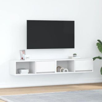 vidaXL Vidaxl - Meubles tv 2 pcs blanc 80x31x25,5 cm bois ding&eacute;nierie