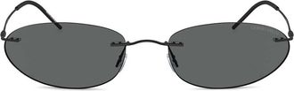 Giorgio Armani Sonnenbrille mit ovalem Gestell - Schwarz