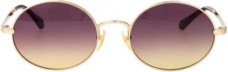 Chlo&eacute; Oval Sonnenbrille - - Accessories - unisex - Gelb - 55 MM