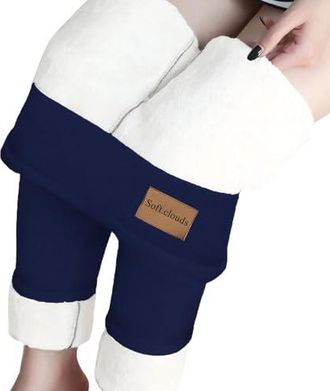Generic Legging chaud dhiver pour femme - Doublure polaire - Pantalon thermique - Taille haute - Pantalon de sport en peluche thermique - Pantalon dhiver opaq