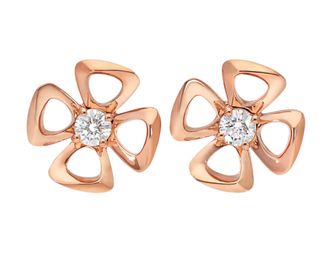Bulgari Rose Gold And Diamond Fiorever Earrings