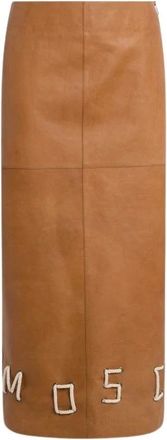 Moschino Femme, Jupes, Brun, Taille: 38 FR Decorated leather skirt