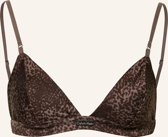 Calvin Klein Triangel-Bh Signature Satin Aus Satin braun