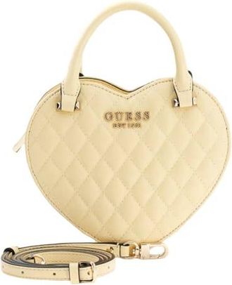 Guess sac &agrave; main sac &agrave; &eacute;paule bandouli&egrave;re Atabey Heart Bag Yellow jaune clair
