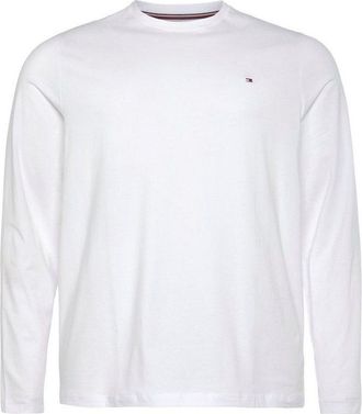 Tommy Hilfiger Big & Tall Longsleeve BT-STRETCH SLIM FIT TEE-B mit Rundhals und Logo unifarben, casual, slim fit, Baumwollmix, Rundhals, große Größen