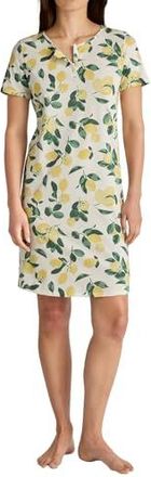 CALIDA Flower Nights Chemise de Nuit Manches Courtes Dames, en Coton Bio, Respirant, thermorégulateur, Facile dentretien, Longueur 95cm