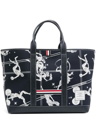 Thom Browne sac cabas Tool médium - Bleu