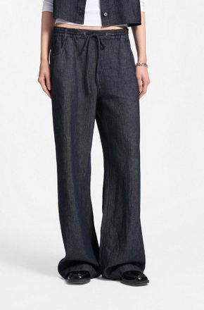 HUGO BOSS Schlupfhose Hidona aus leichtem Denim mit Leinen-Anteil
