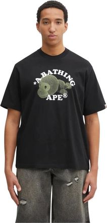 A Bathing Ape A Bathing Ape, Homme, Tops, Noir, Taille: XL T-shirt Milo College Coupe Relax