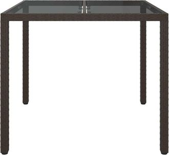 vidaXL Garten-E&szlig;tisch Braun 90 x 90 x 75 cm Poly Rattan Vidaxl