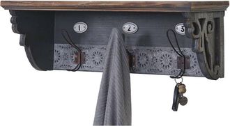 Mendler Mendler - Garde-robe murale HWC-A43, crochet, sapin, bois massif, vintage 22x60x18cm