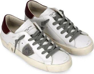 Philippe Model Distressed Calf Leather Sneakers - White