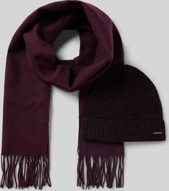 Bugatti Set M&uuml;tze und Schal aus reiner Schurwolle mit Geschenkbox