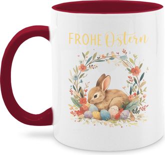 Shirtracer Tasse Tassen 325ml - Ostergeschenke - Ostergeschenk Frohe Ostern niedlicher Osterhase Oster&uuml;berraschung I Mitbringsel Ostern Mini Geschenke - 325 ml -