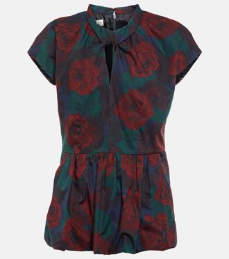 Dries Van Noten Bedrucktes Top aus Baumwollpopeline