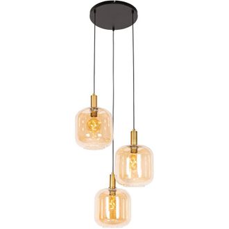 QAZQA Zuzanna - led Dimmable Suspension variateur inclus - 3 lumi&egrave;re - &oslash; 50 cm - Noir - - &eacute;clairage int&eacute;rieur - Salon i Chambre i Cuisine i Salle &agrave; manger