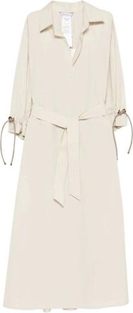 Max Mara Femme, Manteaux, Beige, Taille: 38 FR Robe &agrave; manches longues et poignets fronc&eacute;s avec col