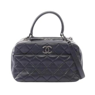 Chanel Pre-owned Sac bandouli&egrave;re matelass&eacute; en cuir 2-en-1 - Femme - Pre-owned - Bleu - Taille: ONE Size