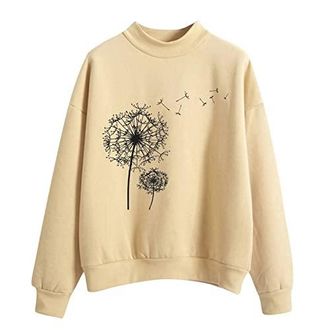 Generic Sweat-shirt pour femme - Imprim&eacute; graphique - Haut surdimensionn&eacute; - Col rond - Manches longues - Automne - Hiver - D&eacute;contract&eacute; - Confortable - Tendance
