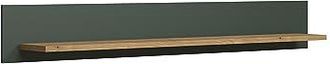 Trendteam Wandboard Wandregal Bücherleiste - Stanton - Aufbaumaß (BxHxT) 156 x 22 x 22 cm - Farbe Tannengrün mit Evoke Eiche - 220948104