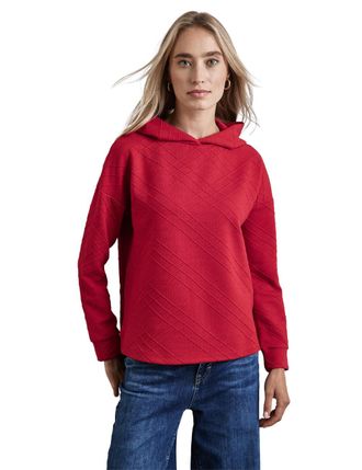 Street One Damen A322246 Hoodie Mit Struktur, Autumn Red, 42 EU