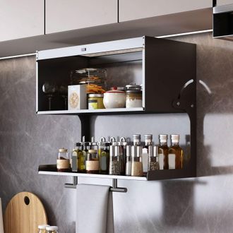 Generic Metallschrank Werkstatt H&auml;ngeschrank Aus Kohlenstoffstahl Gefertigt L&auml;nge 40/50 cm Magnetverschluss Gro&szlig;es Fassungsverm&ouml;gen Werkzeugschrank H&auml;ngend(Bl