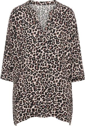 Miamoda Longbluse Blusenshirt oversized Leo Fledermaus-Halbarm